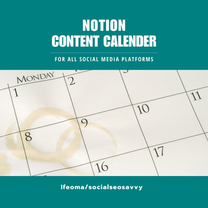 Get Notion Content Calendar For all Social Media Platforms by Ifeoma Anumudu on Selar
