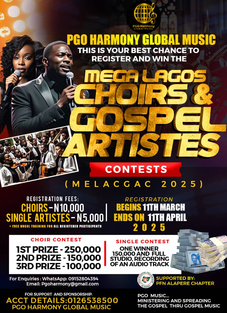 Get Lagos Mega Choir & Gospel Artist Contest by Pgo Harmony on Selar