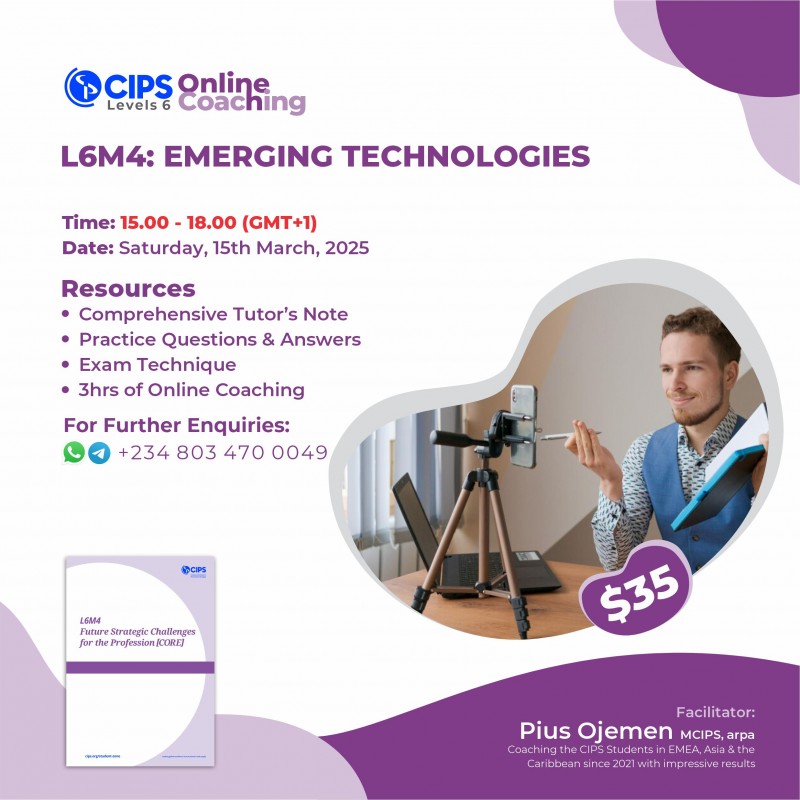 Buy CIPS L6M4 March Exam Coaching by Pius Ojemen on Selar