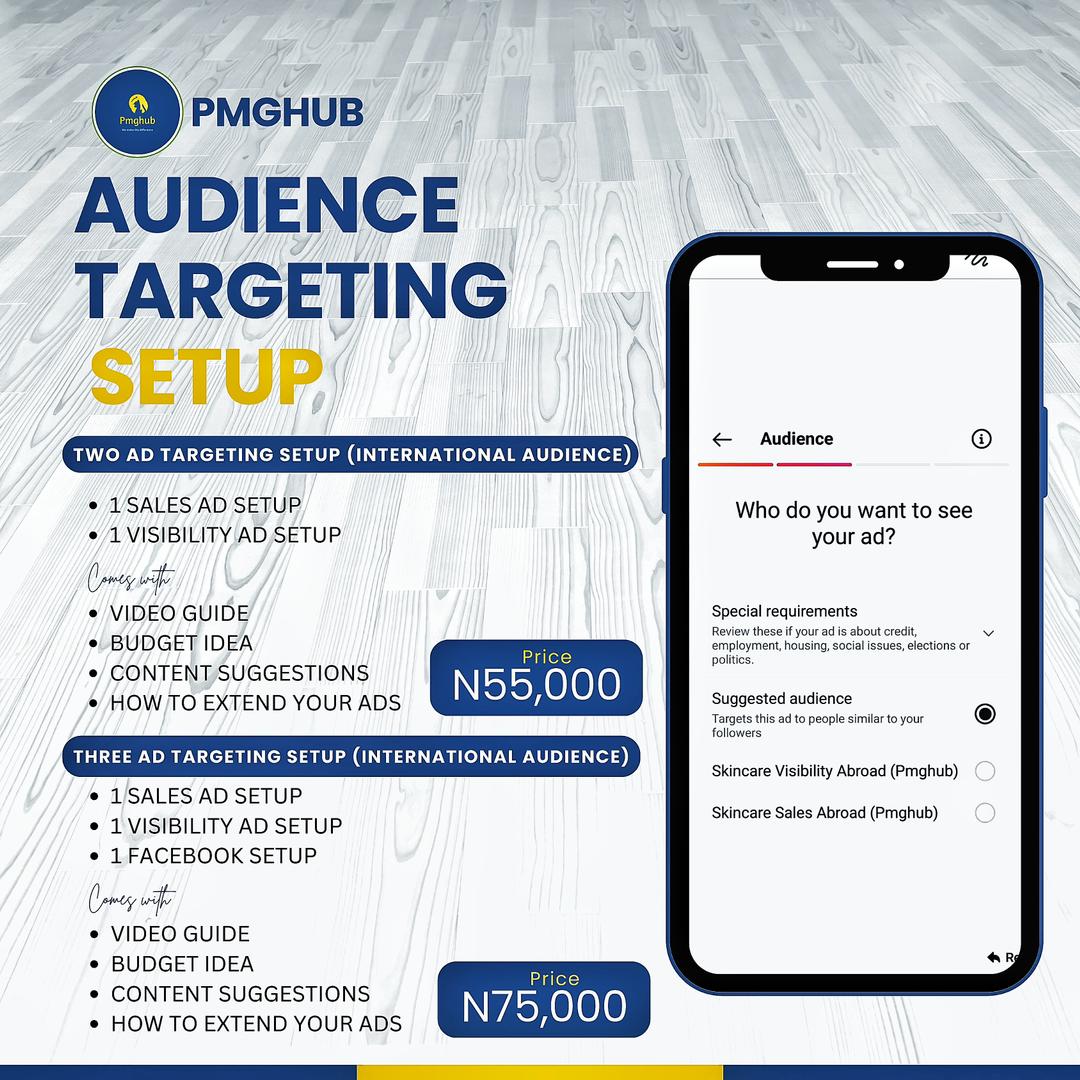 Buy Two Ad targeting setup (Abroad) by Pmg Hub on Selar