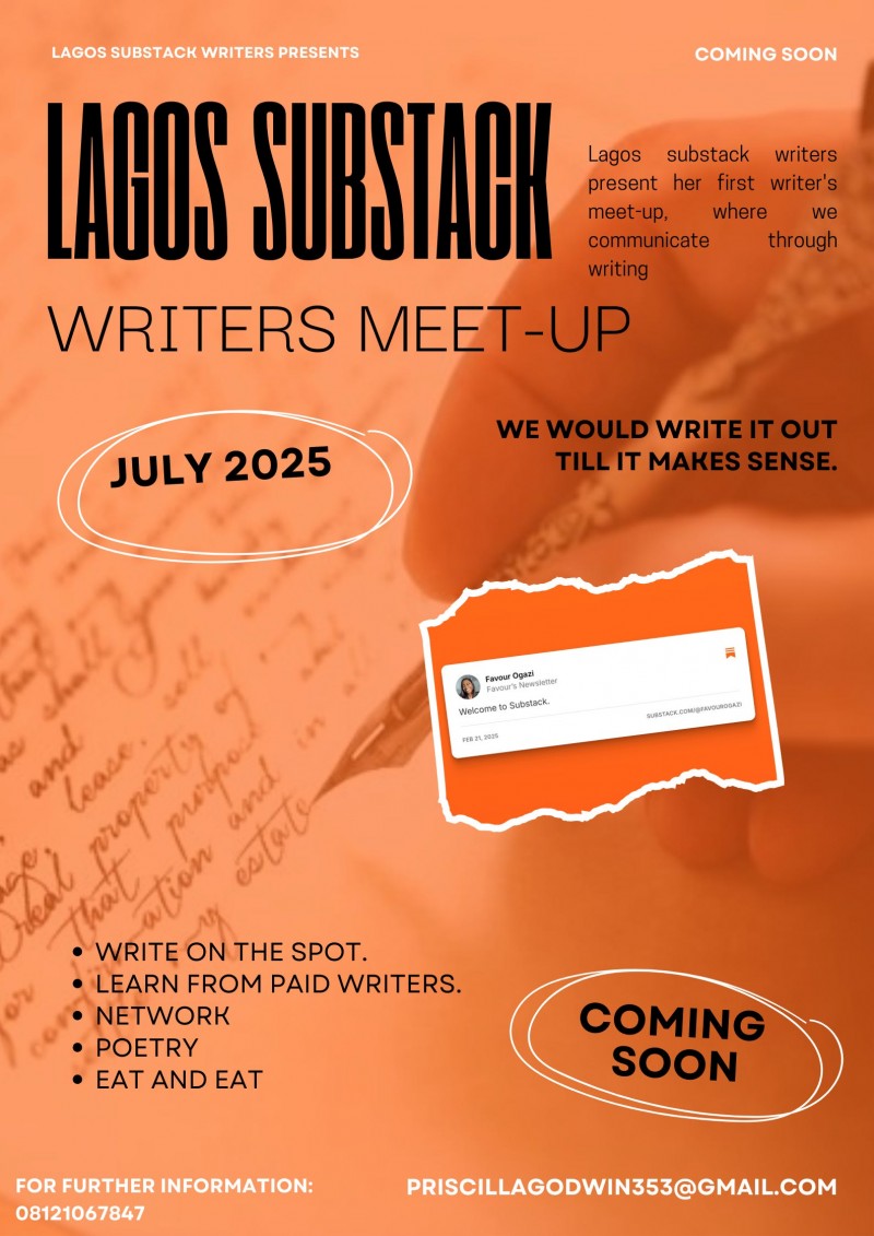Get LAGOS SUBSTACK WRITERS MEET-UP by Priscilla Ohiezemede on Selar