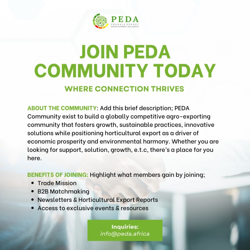 Subscribe Join the PEDA Community Now! by Produce Export Development ...