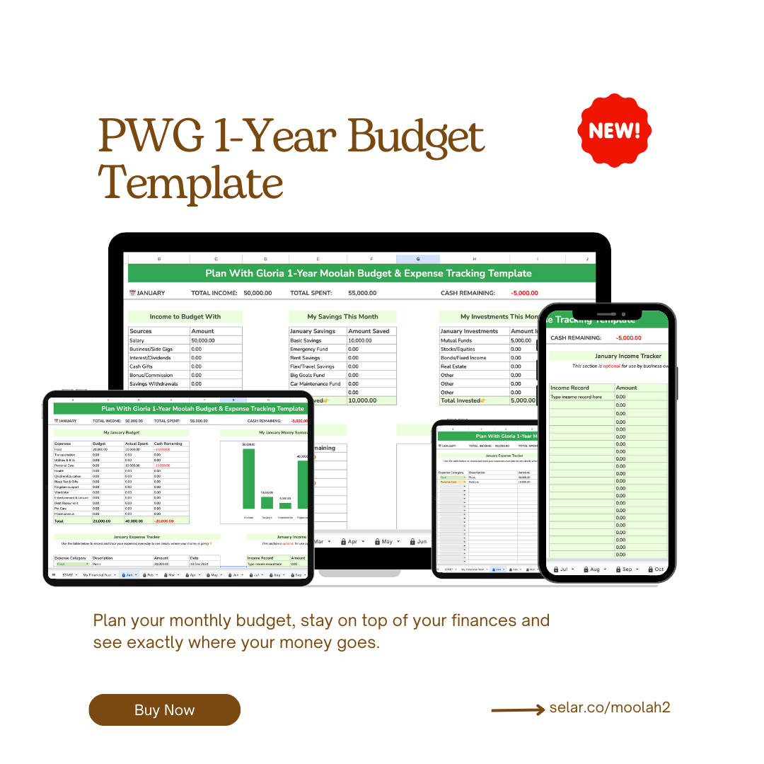 Buy 1-Year Moolah Budget & Expense Tracking Template by Plan With ...
