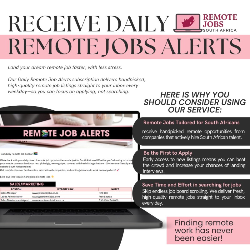 Subscribe DAILY REMOTE JOB EMAIL ALERTS (SUBSCRIPTION) by Remote Jobs ...