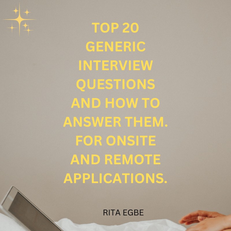 Buy TOP 20 GENERIC INTERVIEW QUESTIONS AND HOW TO ANSWER THEM by Rita's Digital Hub on Selar