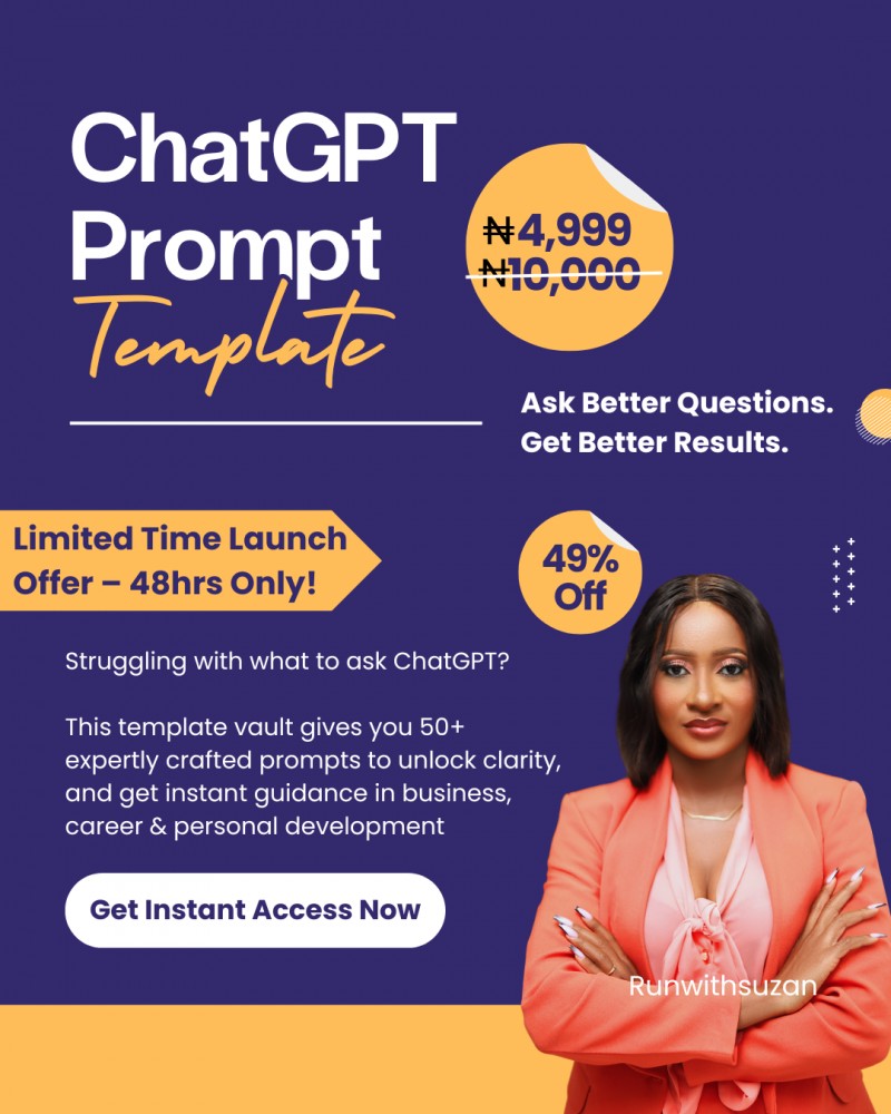 Buy ChatGPT Prompt Template by Susan Adesiyan on Selar