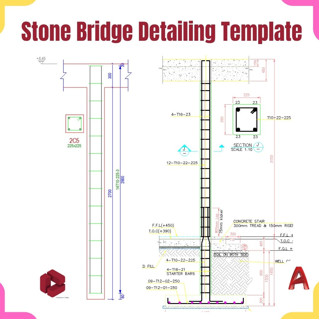 Buy Stone bridge detailing template by SamGoz Engineering on Selar