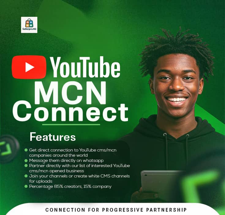 Buy YouTube MCN/CMS Connect by Sellerpro.NG on Selar