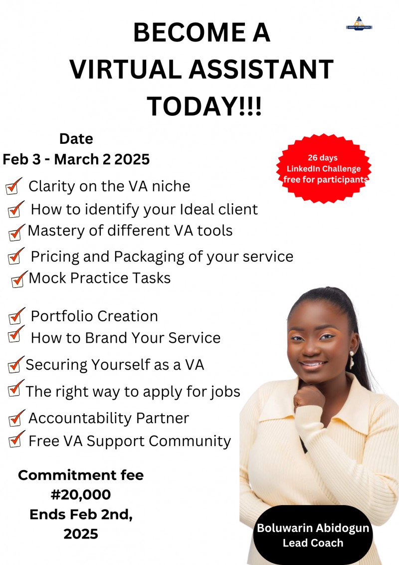 Buy Become A Virtual Assistant Today by School of Productivity on Selar