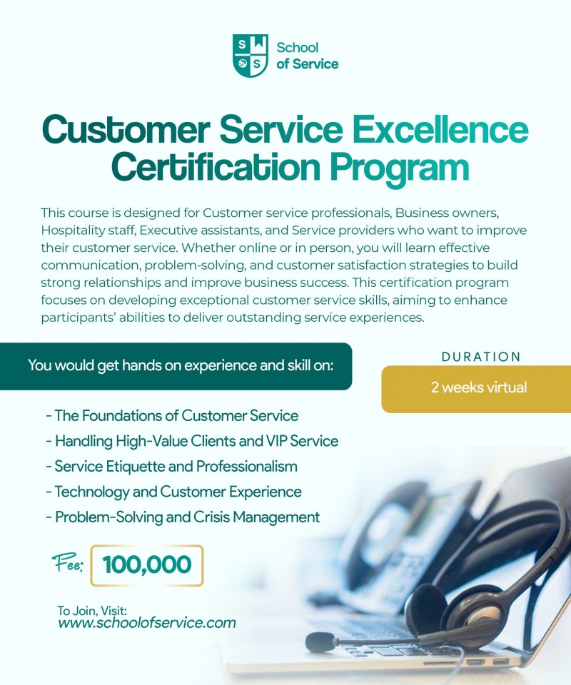 Get Customer Service Excellence Certification Program by School of ...