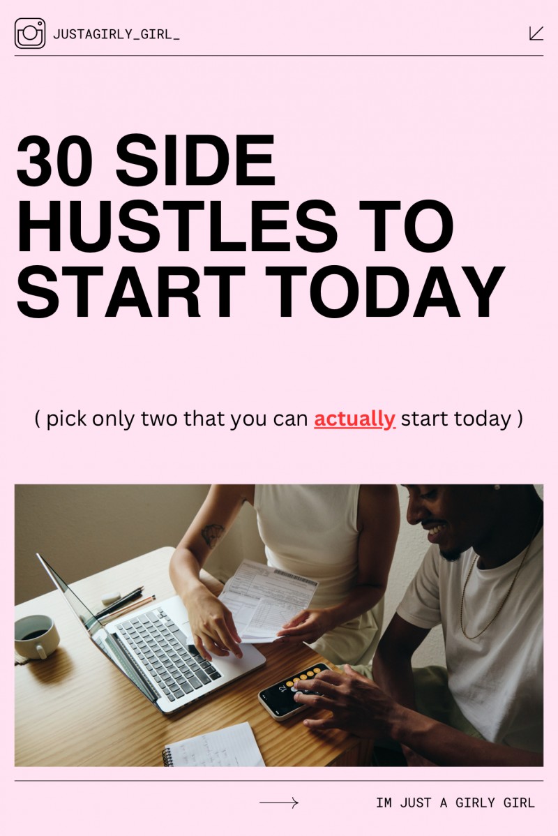 Get 30 Side Hustles to Start Today by I’m Just a girly girl on Selar