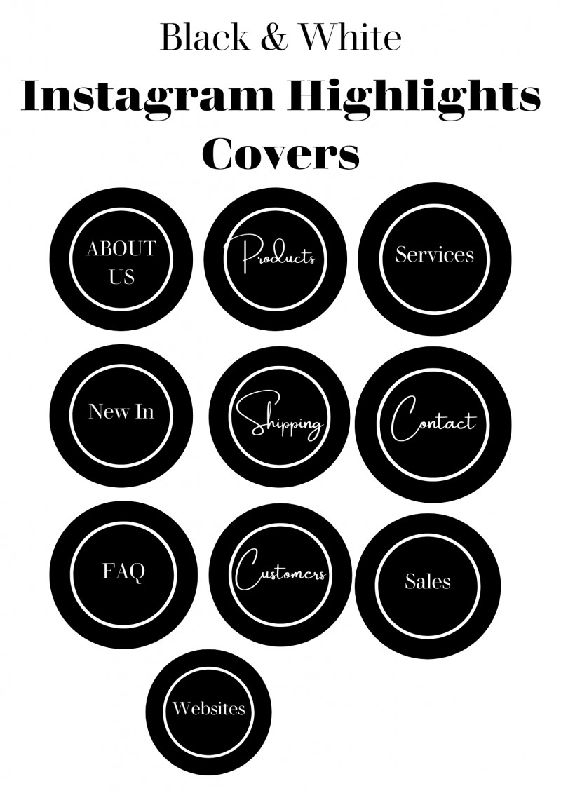 Buy Black and White Instagram Highlights Covers by shopwithkaburah on Selar