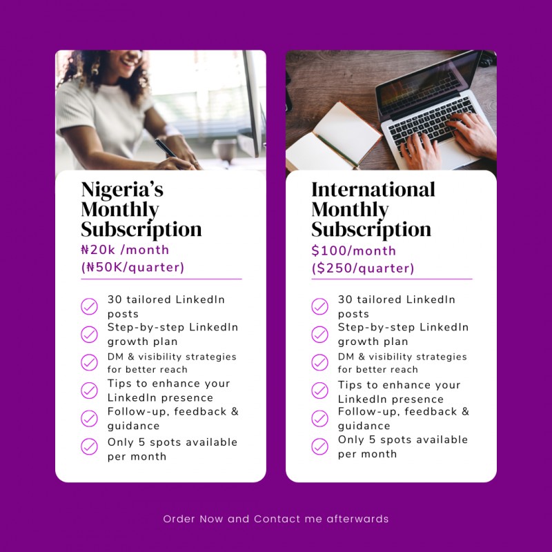 Subscribe Your 30-Day LinkedIn Plug-and-Play Content Pack by Signature.Smile. on Selar