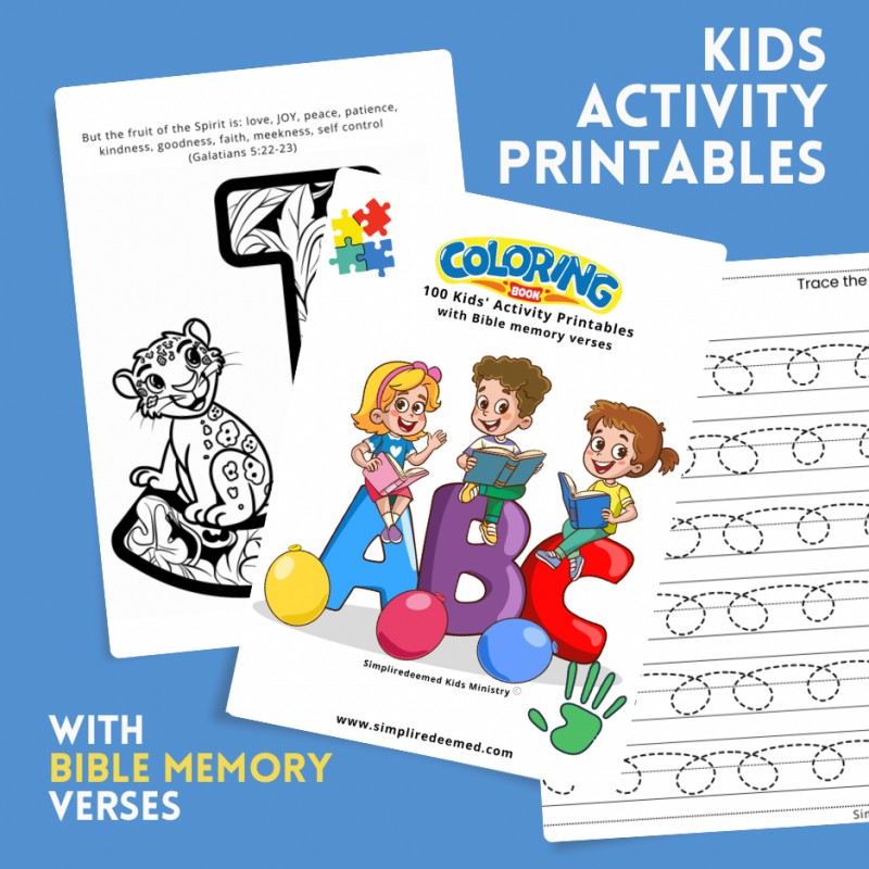 Buy 100 Kids Activity Printable Worksheets with Bible Memory Verses by ...