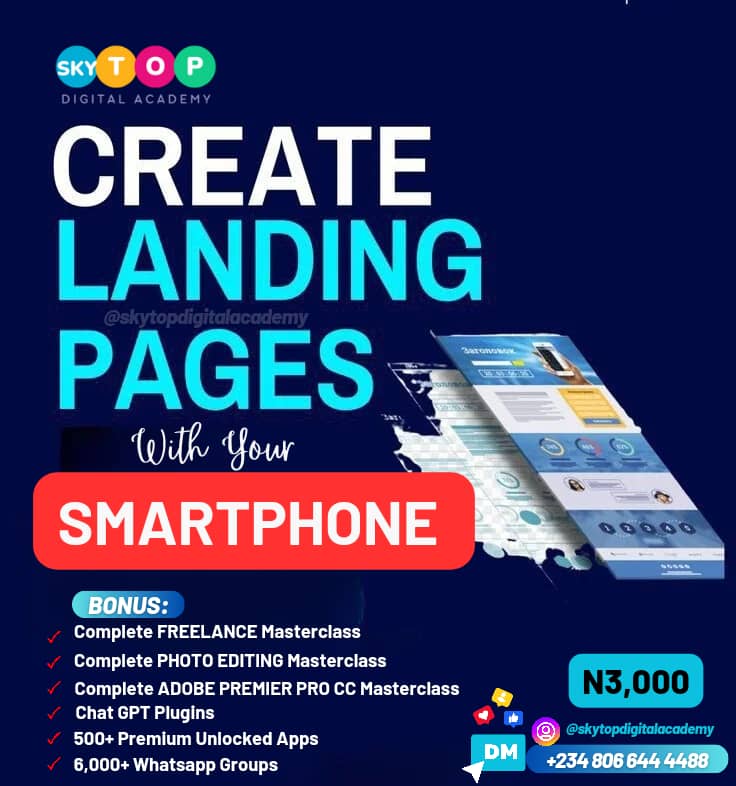 Buy LANDING AND SALES PAGE CREATION WITH MOBILE PHONE COURSE... by ...