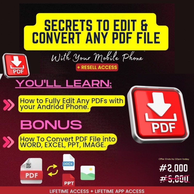 Buy Unlock the Power PDF Mastery & Excel + Resell Right!🚀 by Skytop Digital Academy 4 on Selar