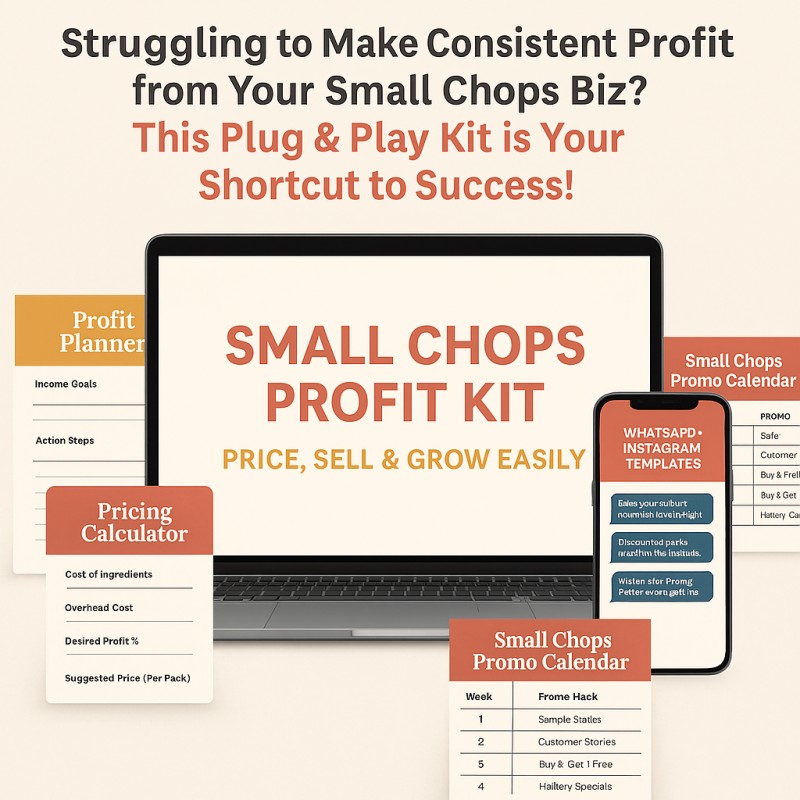 Buy Small Chops Profit Kit by Mrs Samuel on Selar