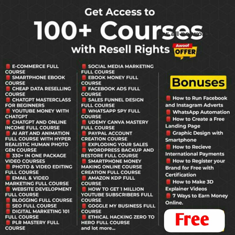 Buy 100+ COURSES by SMARTWAY AFFILIATE on Selar
