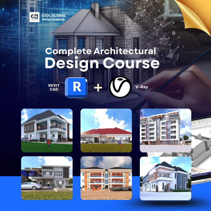 Buy PACKAGE 2 - ARCHITECTURAL DESIGN USING REVIT CAD + VRAY 5. by GSOL ...