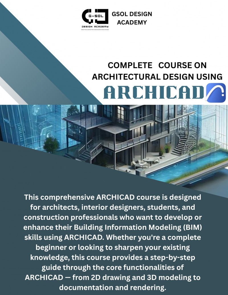 Buy PACKAGE 8 - ARCHITECTURAL DESIGN USING ARCHICAD by GSOL DESIGN ACADEMY LTD on Selar