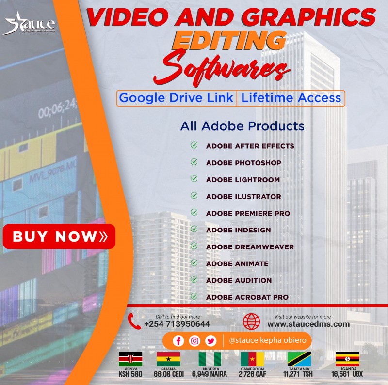 Buy Downloadable Editing and Graphics softwares 2025 by Stauce Kepha on Selar