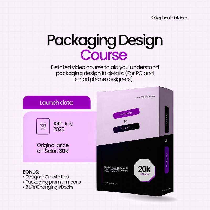 Buy PACKAGING DESIGN COURSE (From Concept to Shelf) by Stephanie Iniidara on Selar