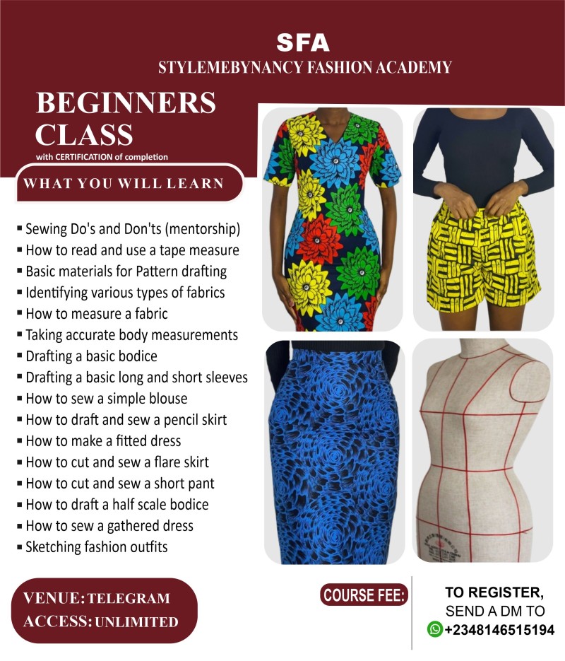 Buy BEGINNERS FASHION DESIGN COURSE by STYLEMEBYNANCY on Selar