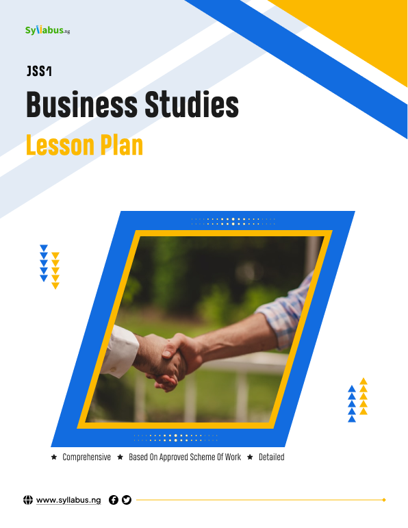 Buy JSS1 BUSINESS STUDIES ALL TERMS LESSON PLAN by Syllabus NG on Selar
