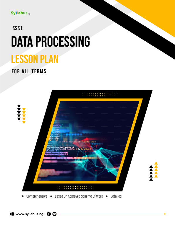 Buy Ss1 Data Processing All Terms Lesson Plan By Syllabus Ng On Selar