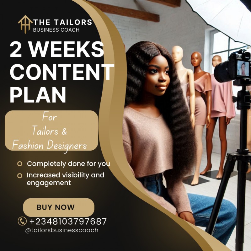 Buy 2 WEEKS INSTAGRAM & TIKTOK CONTENT PLAN FOR TAILORS AND FASHION DESIGNERS by Tailors ...