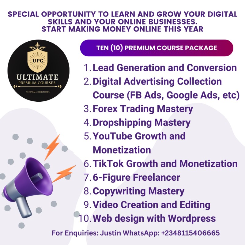 Buy THE ULTIMATE PREMIUM COURSE PAACKAGE 2.0 by TECHWALL DIGISTORES on ...