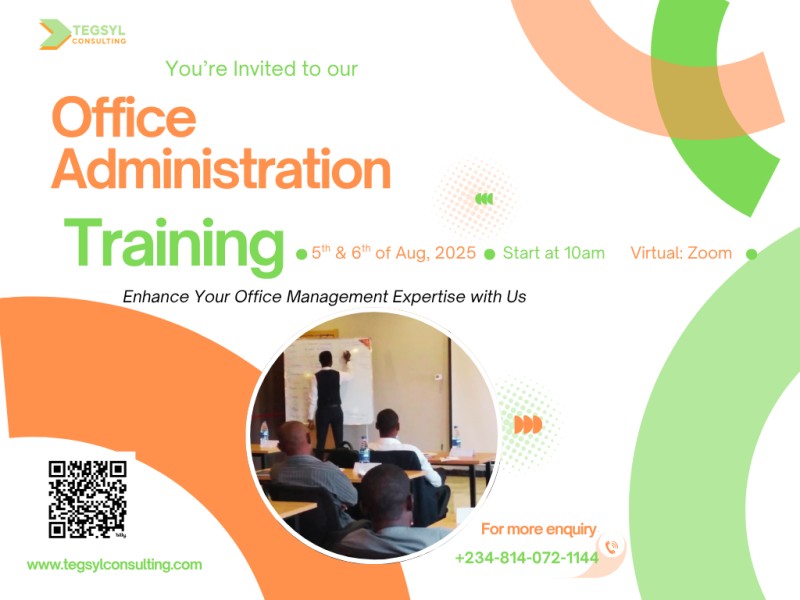 Buy Office Administration Training Recording by TEGSYL Consulting on Selar