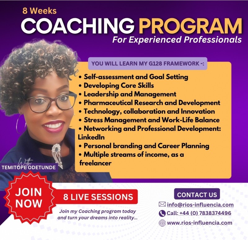 Get 8 Weeks Coaching Program For Experience Professionals by Temitope odetunde on Selar