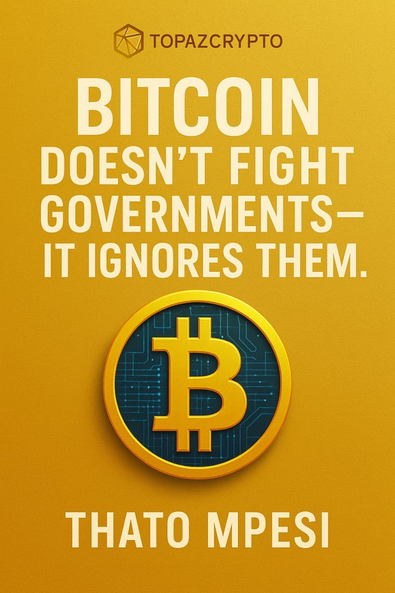 Buy Bitcoin doesn't fight the government it ignore by Thato Mpesi on Selar