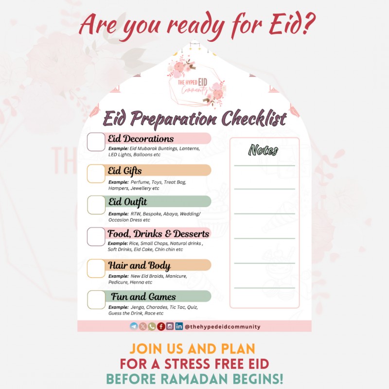 Get Ultimate Eid Checklist by The Hyped Eid Community on Selar