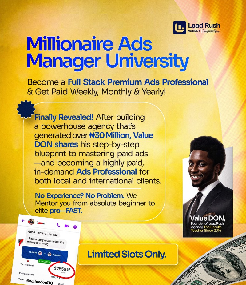 Buy The Millionaire Ads Manager University. by Samson Egbums on Selar