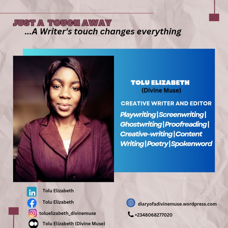Buy Script and Creative Writing Consultation by Tolu Elizabeth Abolarin ...