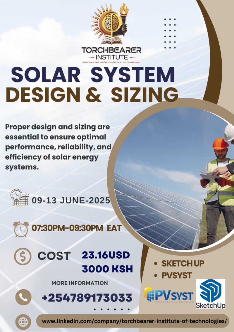 Buy SOLAR SYSTEM DESIGN AND SIZING MASTER CLASS by TORCHBEARER ...