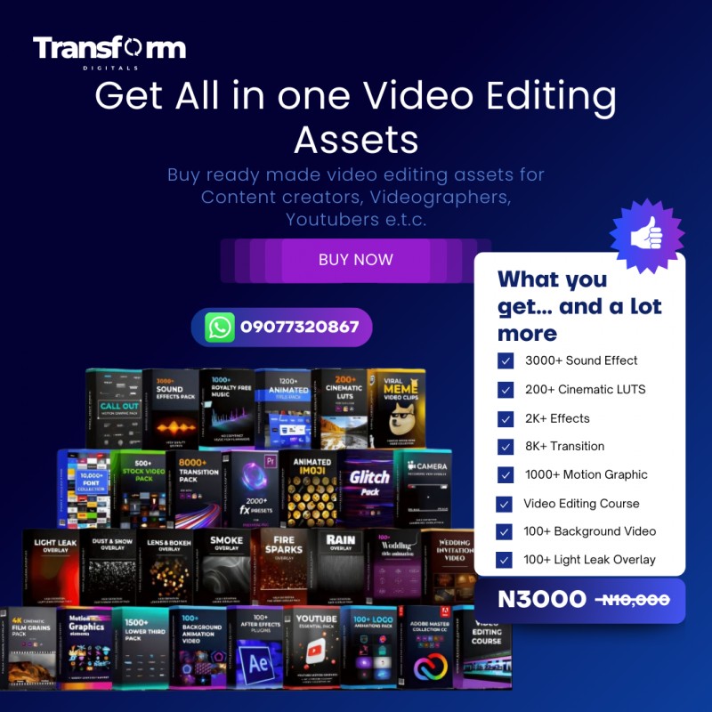 Buy Ultimate Video Editing Bundle by Transform Digital on Selar