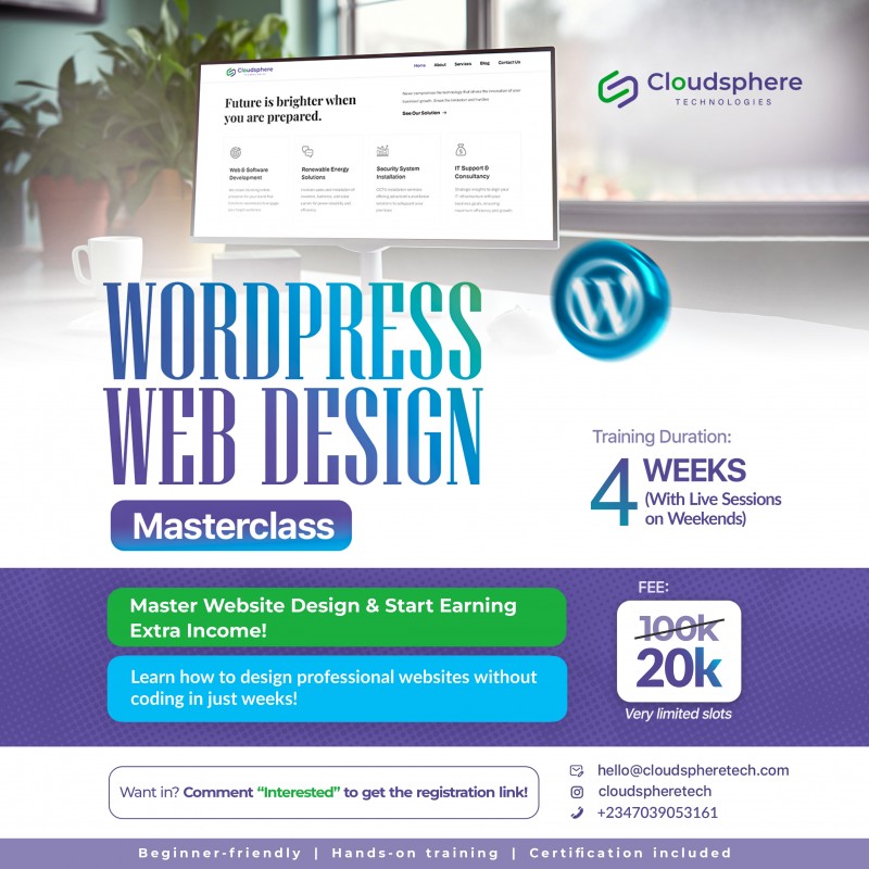 Buy WordPress Web Design Masterclass by Tunmbi Banto on Selar
