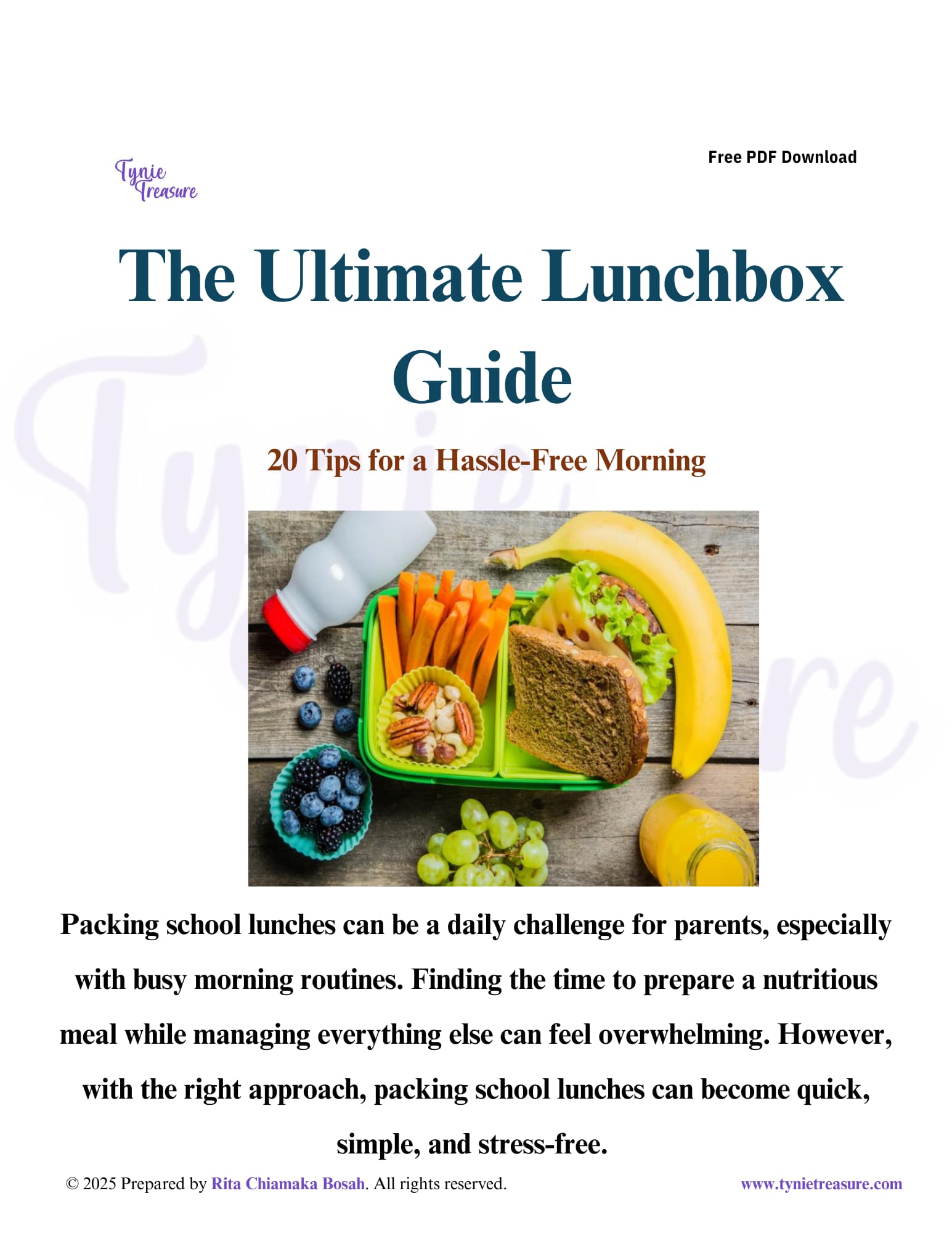 Get Tynie Treasure Free Ultimate Lunch Box Guide by Tynie Treasure on Selar