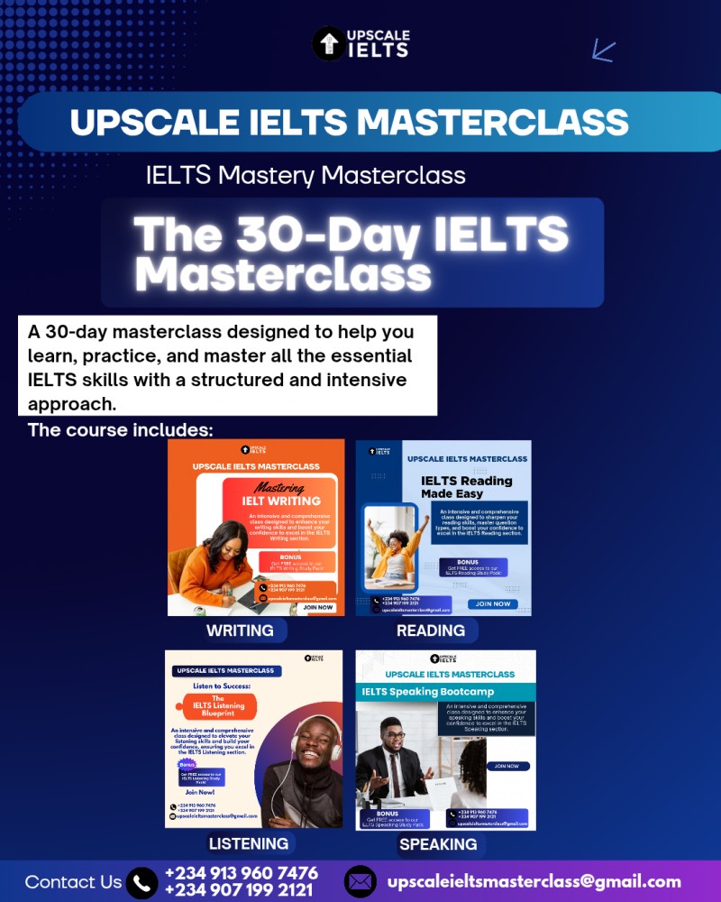 Buy PRIVATE IELTS MASTERCLASS by Upscale IELTS Masterclass on Selar