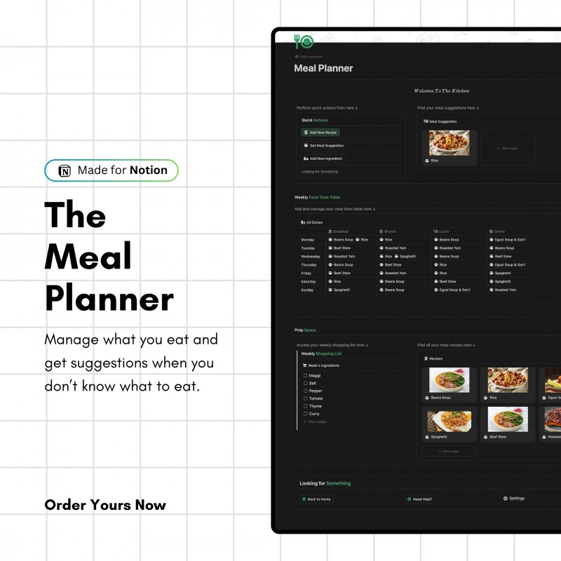 Buy Genesis Meal Manager Template by Usetryouts on Selar