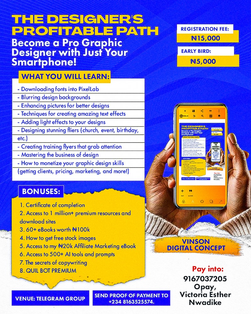 Buy THE DESIGNER'S PROFITABLE PATH by VICSON DIGITAL CONCEPTS on Selar