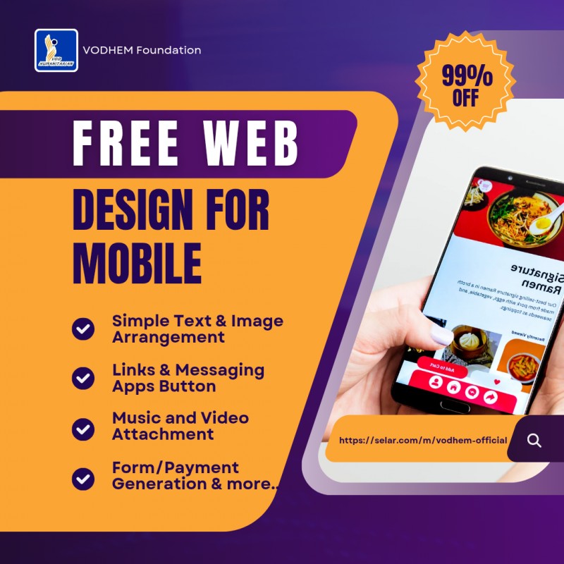 Subscribe FREE MOBILE WEBSITE DESIGN by VODHEM Humanitarian Store on Selar