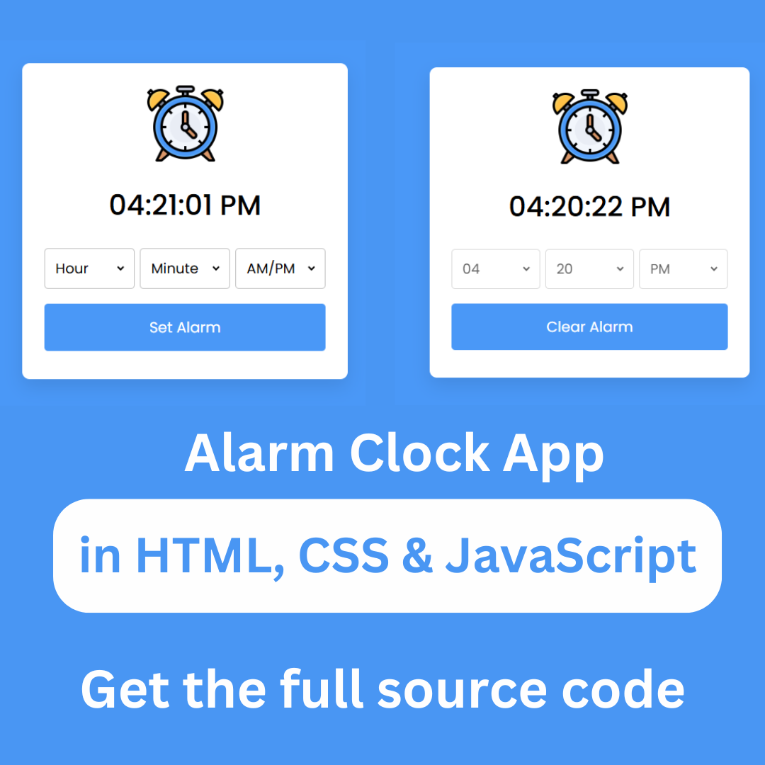 Buy Alarm Clock App in JavaScript by WebDev on Selar