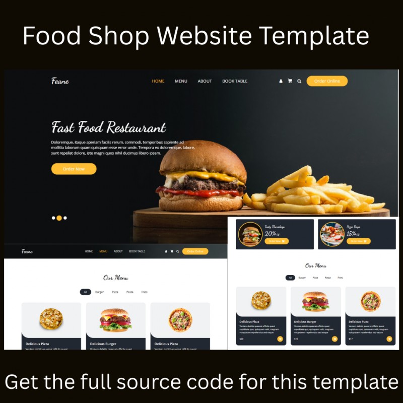 Buy Food Shop Website Template by WebDev on Selar