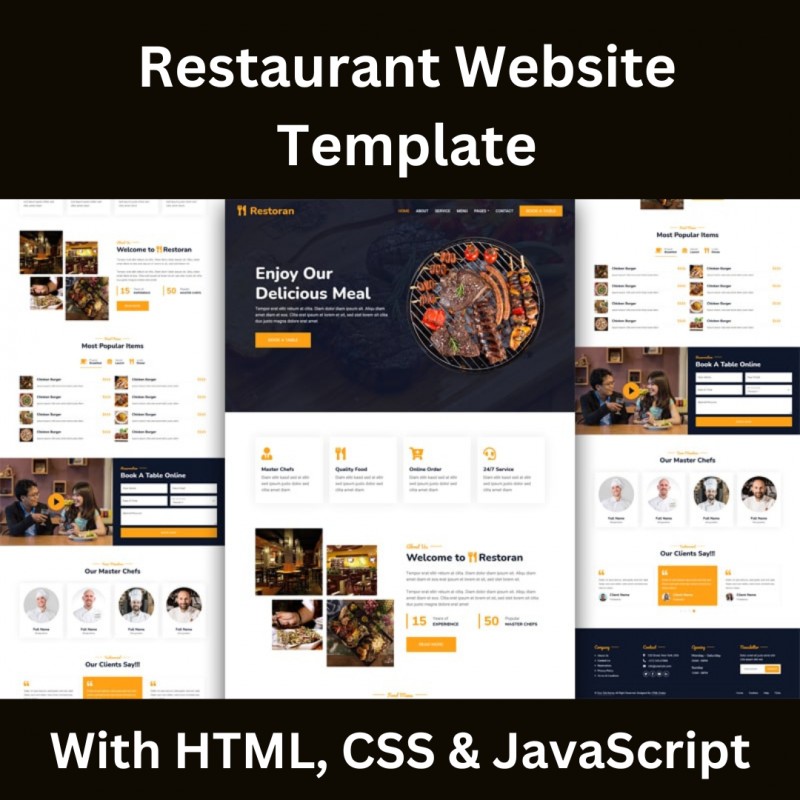 Buy Restaurant Website Template by WebDev on Selar