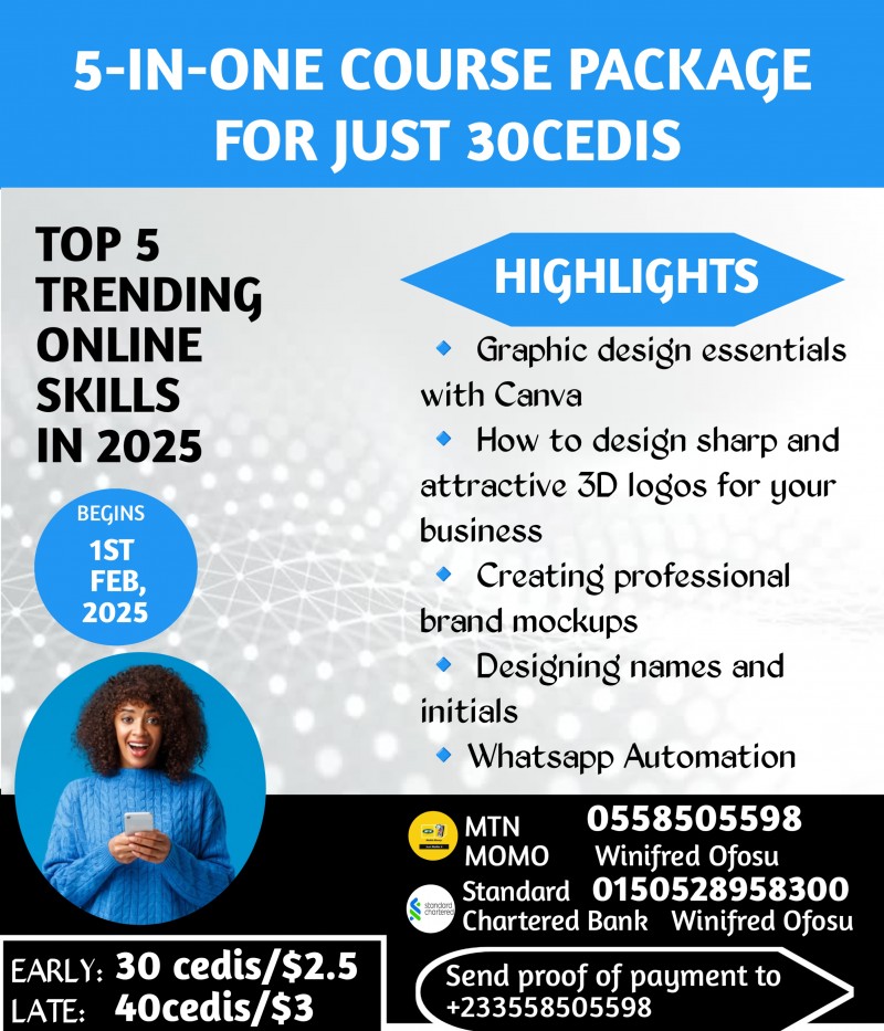 Buy 5 IN ONE COURSE PACKAGE by Winifred Ofosu on Selar