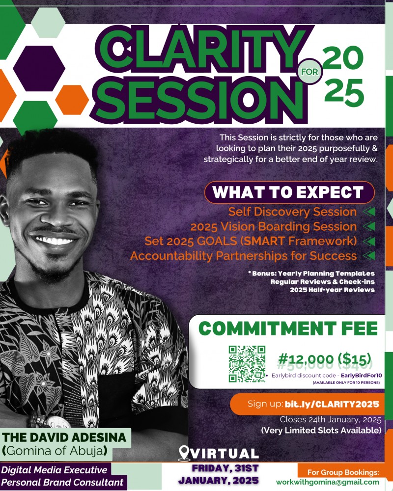 Buy CLARITY SESSION FOR 2025 by Gómínà Dáfídì on Selar